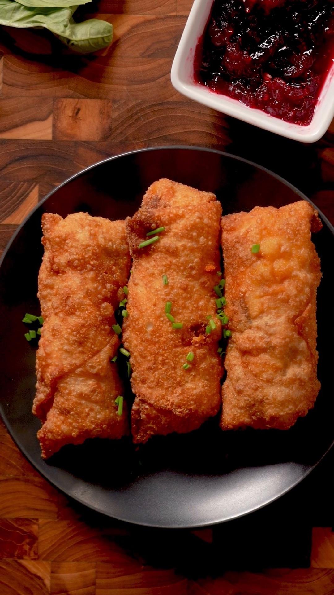 Thanksgiving Leftover Turkey Egg Rolls Recipe | Tasty